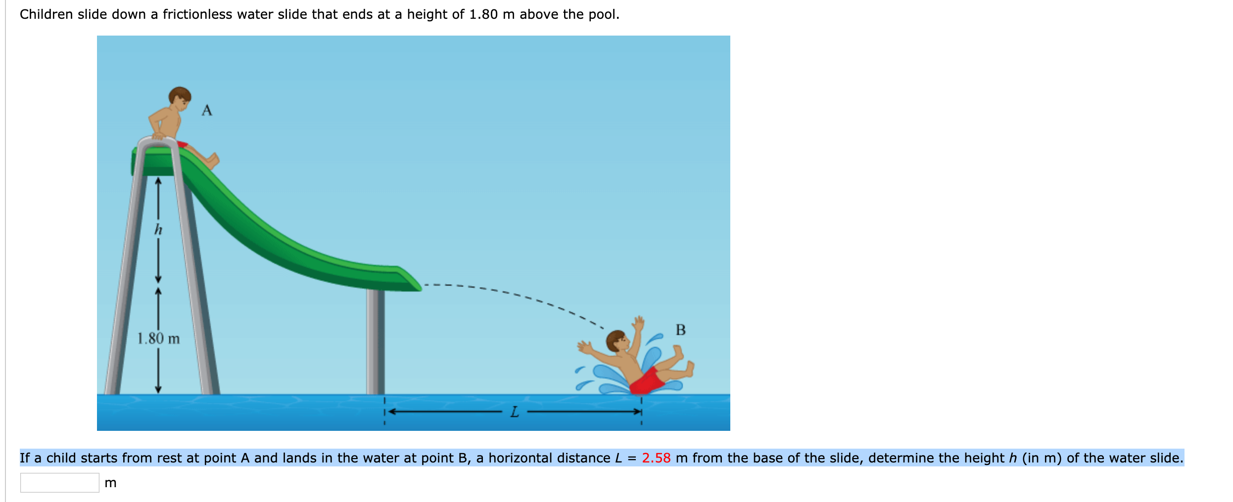 Solved Children slide down a frictionless water slide that | Chegg.com