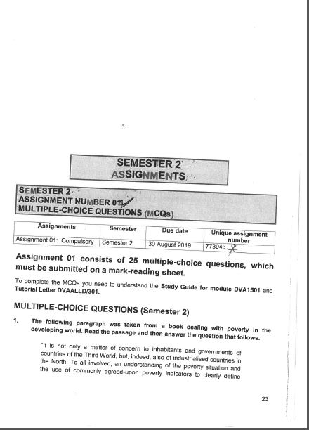 SEMESTER 2 ASSIGNMENTS SEMESTER 2 ASSIGNMENT NUMBER | Chegg.com