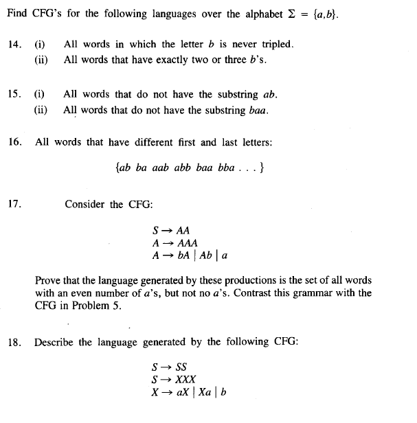 Solved Find CFG's for the following languages over the | Chegg.com