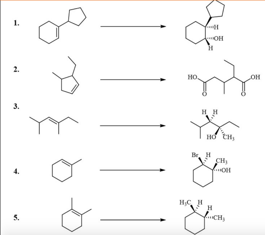 Solved 1. он 2. но 3. НН 4. H C H 5. ICH3 Identifier | Chegg.com