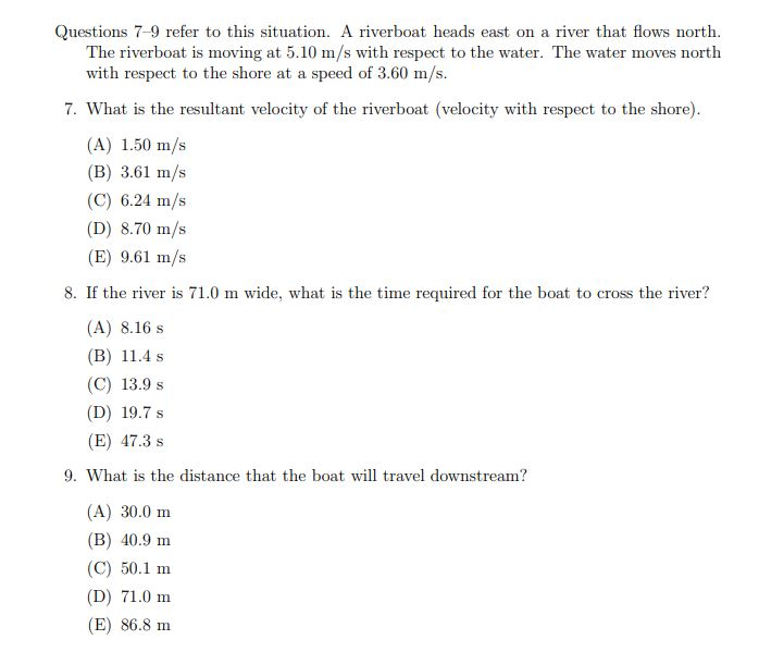 Solved Questions 7-9 refer to this situation. A riverboat | Chegg.com