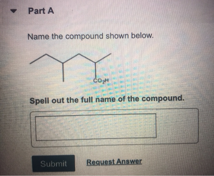 Solved Part A Name the compound shown below Spell out the | Chegg.com