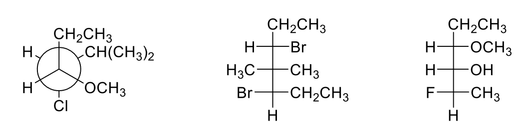 Solved (32pts) Given the Fischer projections below, draw the | Chegg.com