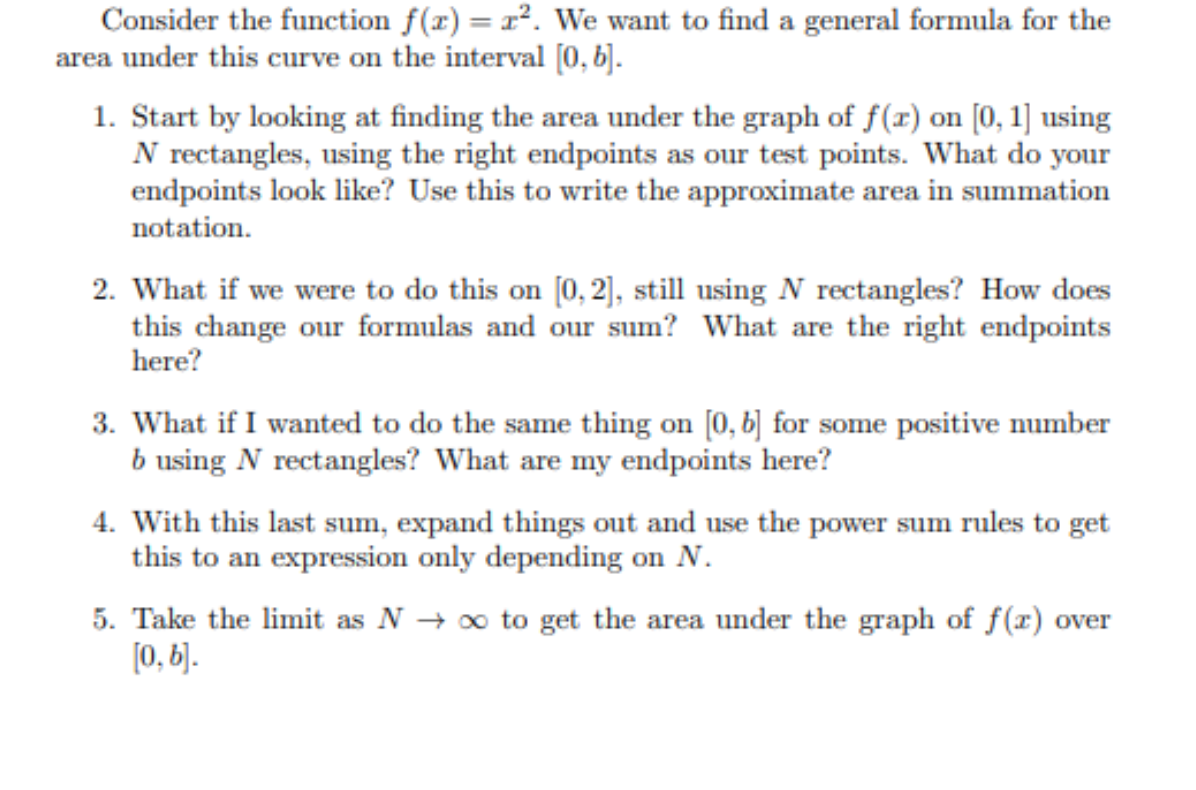 Solved Consider the function f(2)= r2. We want to find a | Chegg.com