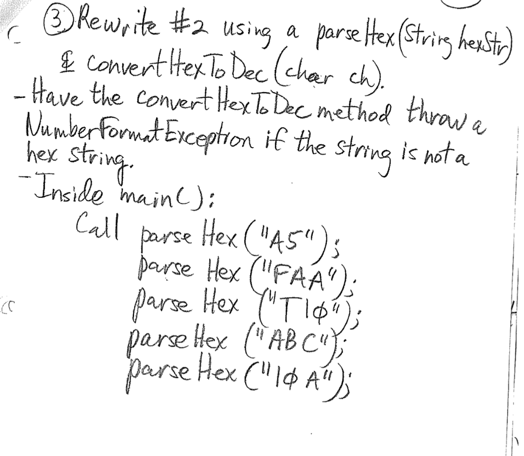 Solved @ Write a recursive method that parses a hex number | Chegg.com