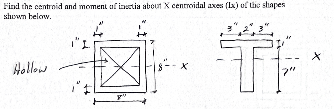 Solved Find the centroid and moment of inertia about X | Chegg.com