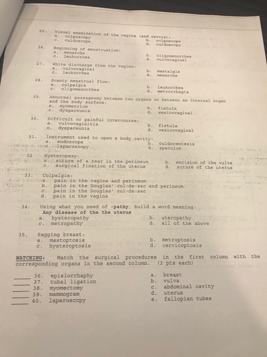 Solved 2s. Viaual examination of the vagina land cervix) a | Chegg.com