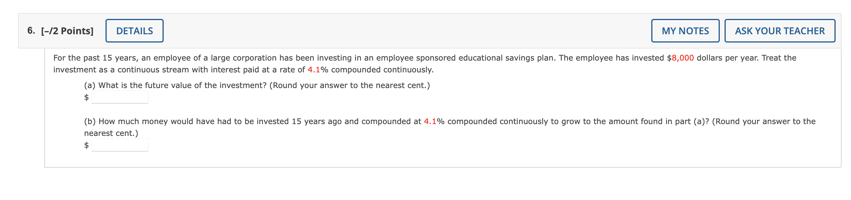 Solved investment as a continuous stream with interest paid | Chegg.com