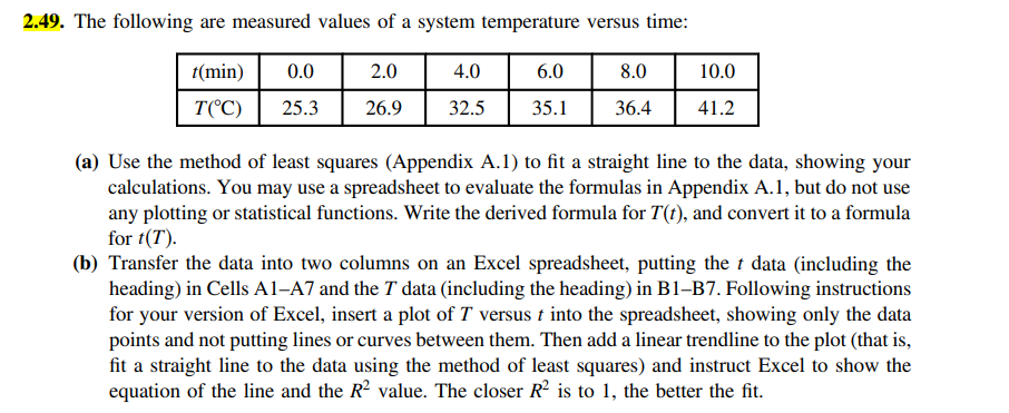 2.49. The following are measured values of a system | Chegg.com