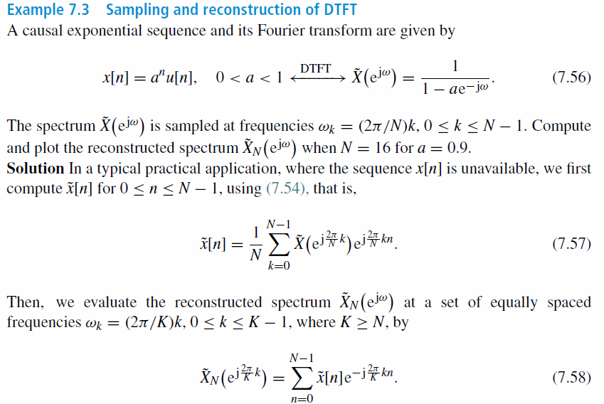 Solved 8. Example 7.3 illustrates sampling and | Chegg.com Solved 8. Example 7.3 illustrates sampling and | Chegg.com
