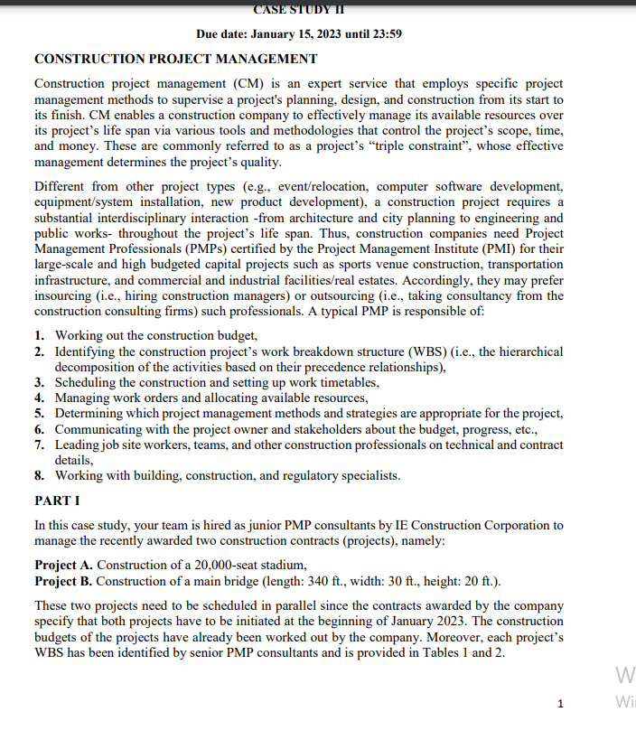 Due date: January 15, 2023 until 23:59 CONSTRUCTION | Chegg.com