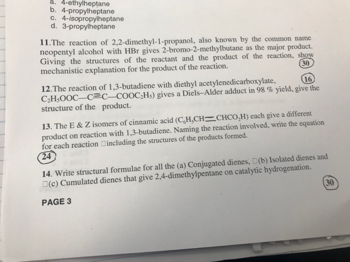 Solved à. 4-ethylheptane b. 4-propylheptane C. | Chegg.com