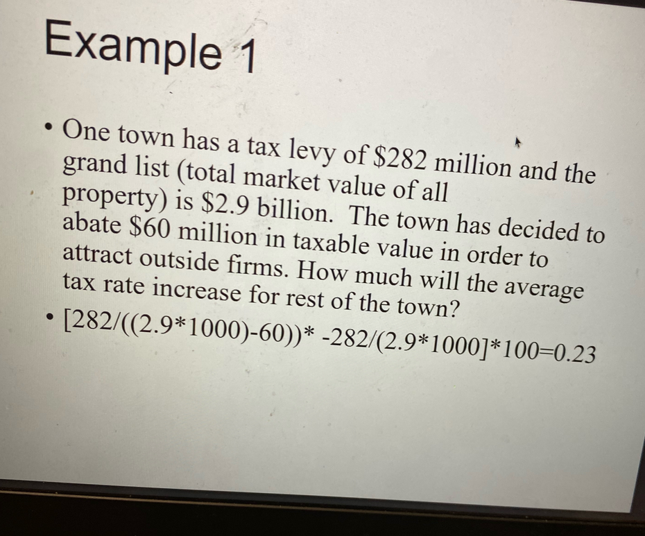 Solved Trickle Down Town has a tax levy of $206 million and | Chegg.com