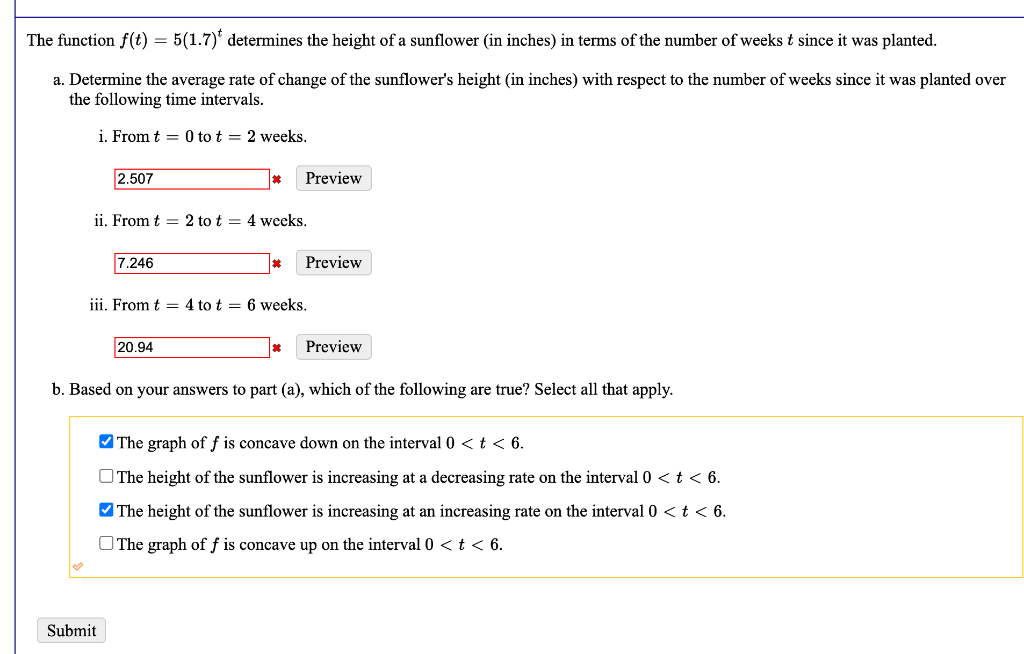 Solved function f(t)=5(1.7)t determines the height of a | Chegg.com