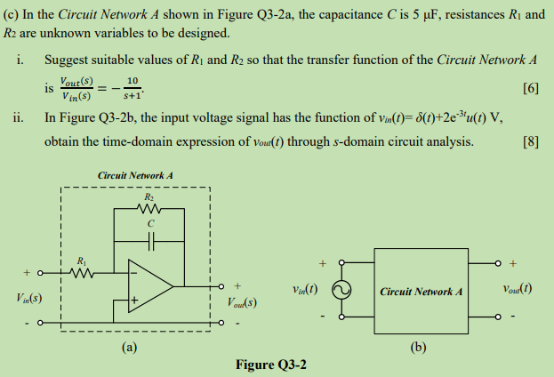 [Solved]: (c) In the Circuit Network A shown in Figure Q3-