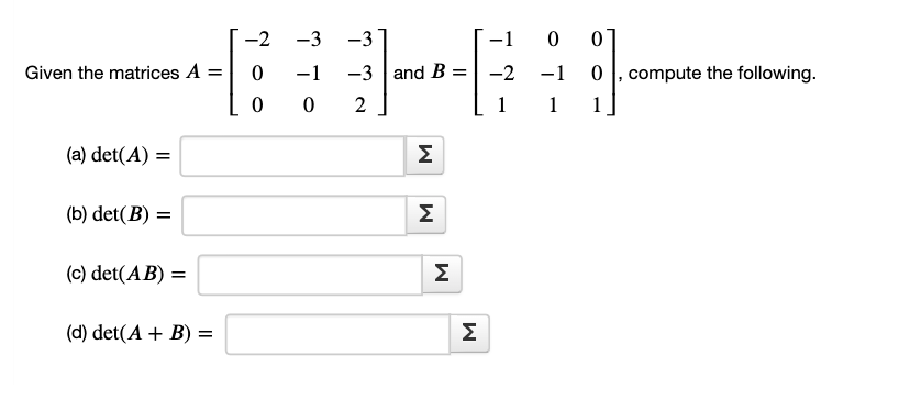 Solved Given the matrices \\( A=\\left[\\begin{array}{ccc}-2 | Chegg.com