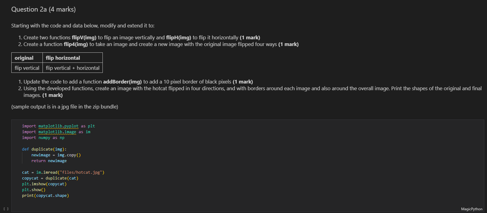 Solved Question 2a (4 marks) Starting with the code and data | Chegg.com