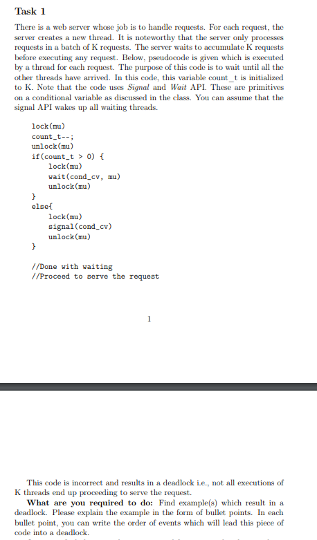 Solved Task 1 There is a web server whose job is to handle | Chegg.com