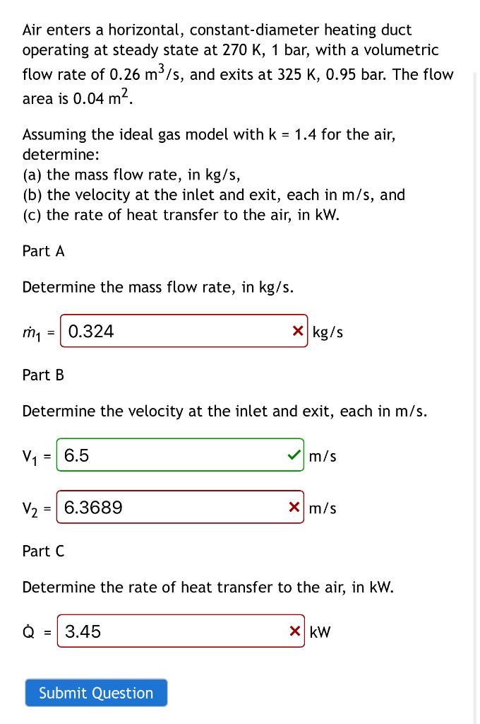 Solved Air enters a horizontal, constant-diameter heating | Chegg.com