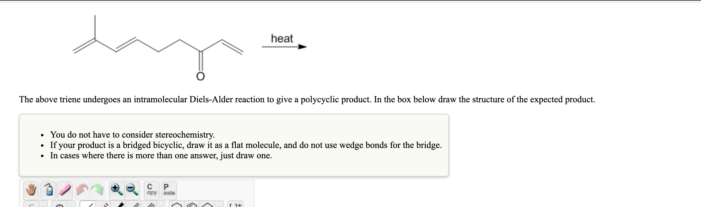 Solved heat The above triene undergoes an intramolecular | Chegg.com