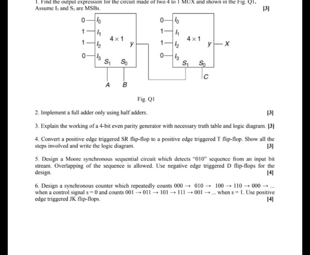 Solved 1. Find the output expression for the circuit made of | Chegg.com