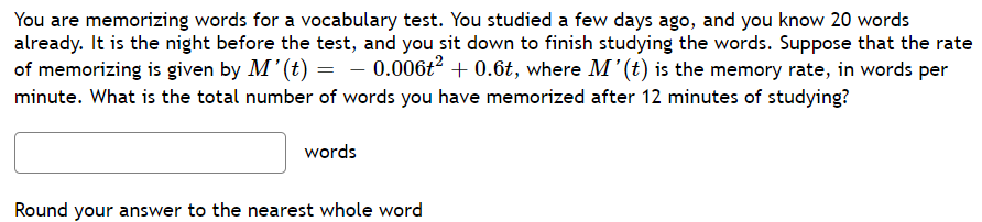 Solved You are memorizing words for a vocabulary test. You | Chegg.com