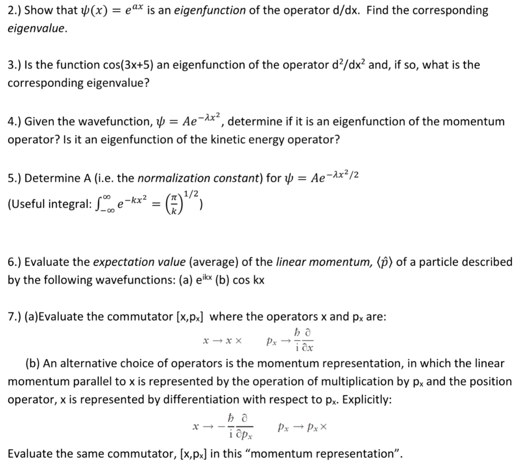 Solved having some trouble with physical chemistry problems | Chegg.com