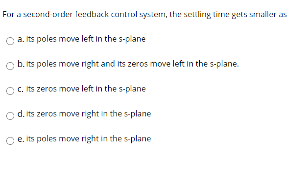 Solved For a second-order feedback control system, the | Chegg.com