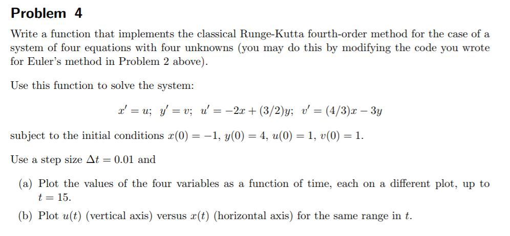 Solved Problem 4 Write a function that implements the | Chegg.com