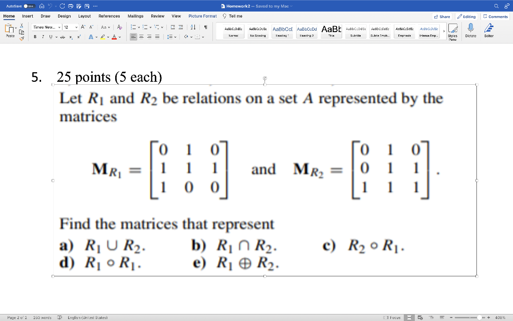 Solved Let R1 and R2 be relations on a set A represented by | Chegg.com