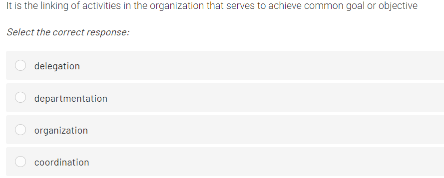 Solved It is the linking of activities in the organization | Chegg.com