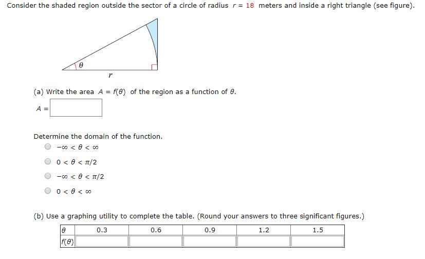 Solved Consider the shaded region outside the sector of a | Chegg.com