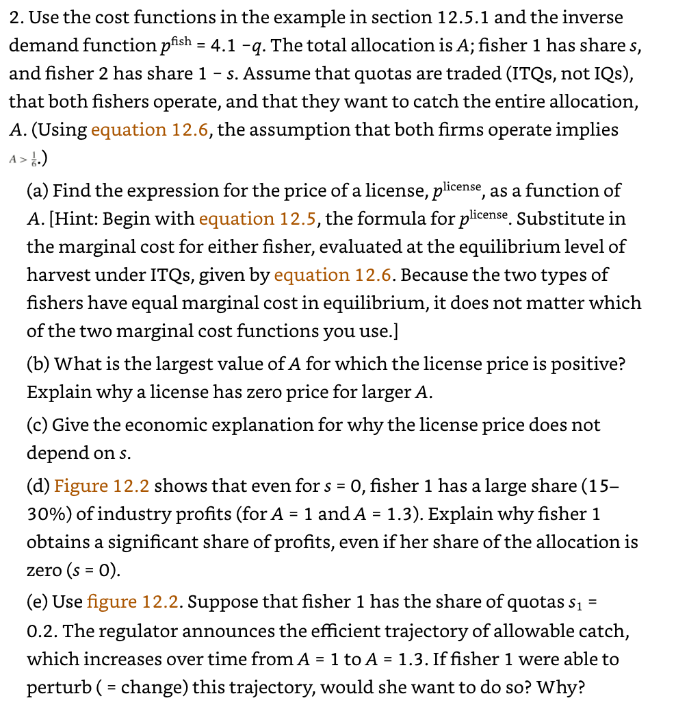 2. Use the cost functions in the example in section | Chegg.com