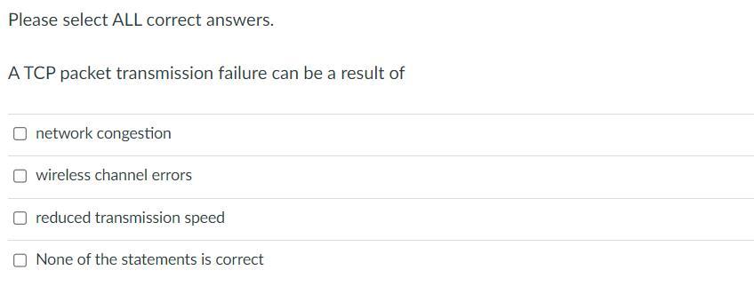 Solved Please select ALL correct answers. A TCP packet | Chegg.com