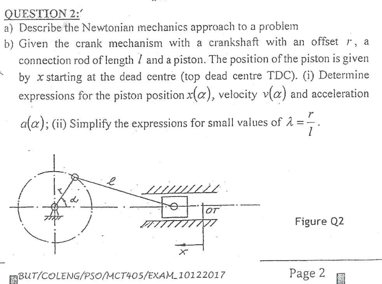 Solved QUESTION 2:" a) Describe the Newtonian mechanics | Chegg.com