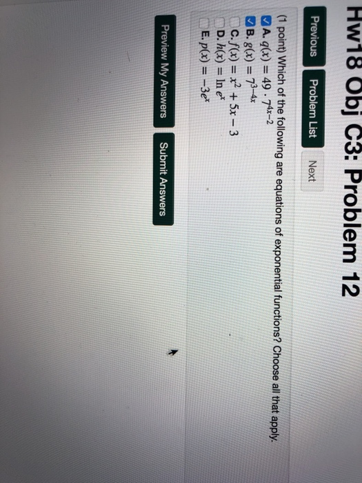 Solved Hw18 Obj C3: Problem 12 Previous Problem List Nest | Chegg.com