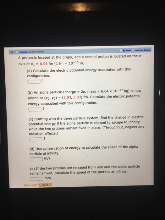Solved A proton is located at the origin, and a second | Chegg.com