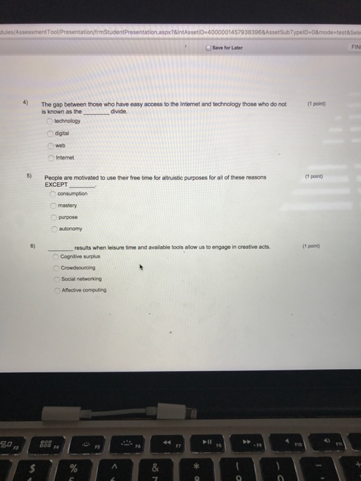 Solved Save for Later 1) Being computer literate includes | Chegg.com