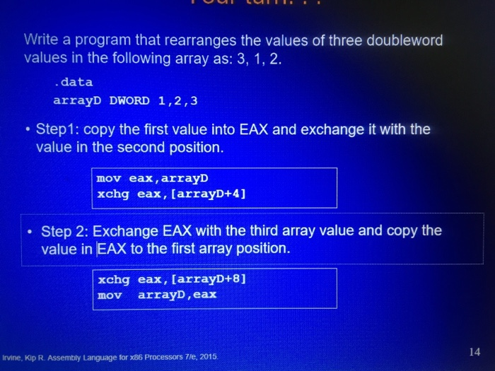 Solved Assembly Language Include A Screenshot Of The