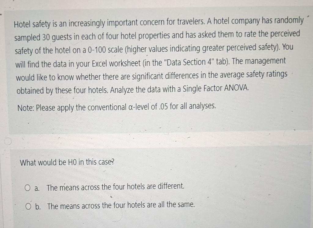 Solved Hotel safety is an increasingly important concern for | Chegg.com
