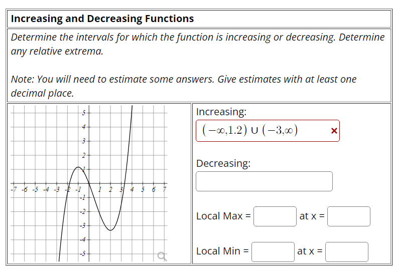 Solved Increasing and Decreasing FunctionsDetermine the | Chegg.com