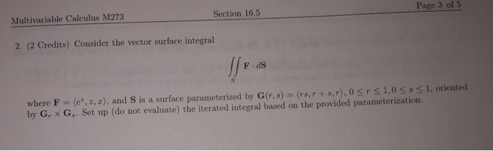 Solved Page 3 Of5 Multivariable Calculus M273 Section 16 5