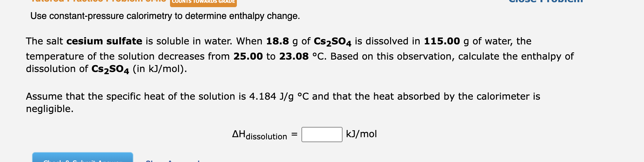 Solved Use constant-pressure calorimetry to determine | Chegg.com