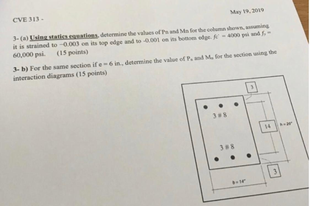 Solved May 19, 2019 CVE 313 - 3- (a) Using statics | Chegg.com