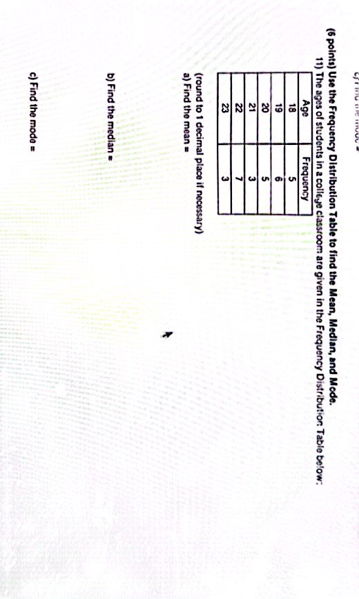 Solved (6 points) Use the Frequency Distribution Table to | Chegg.com