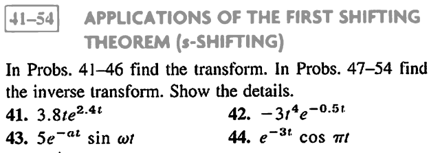 Solved 41-54 APPLICATIONS OF THE FIRST SHIFTING THEOREM | Chegg.com