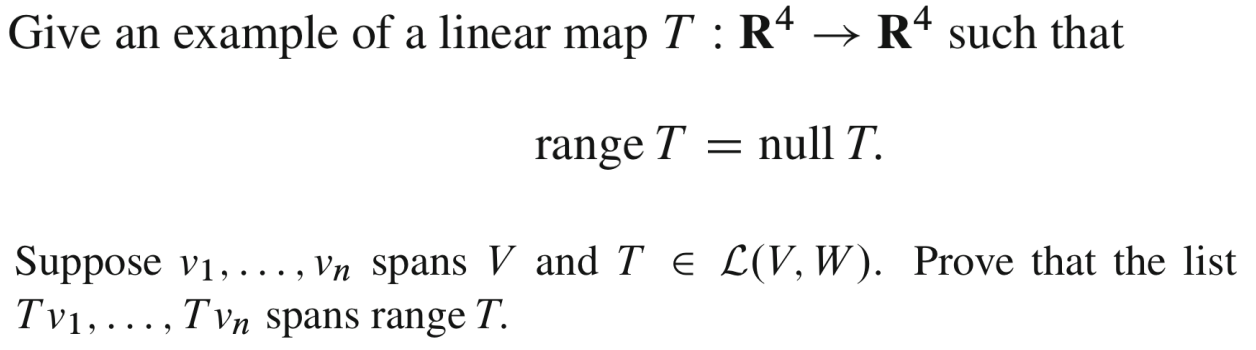 Solved Give an example of a linear map T:R4→R4 ﻿such that | Chegg.com