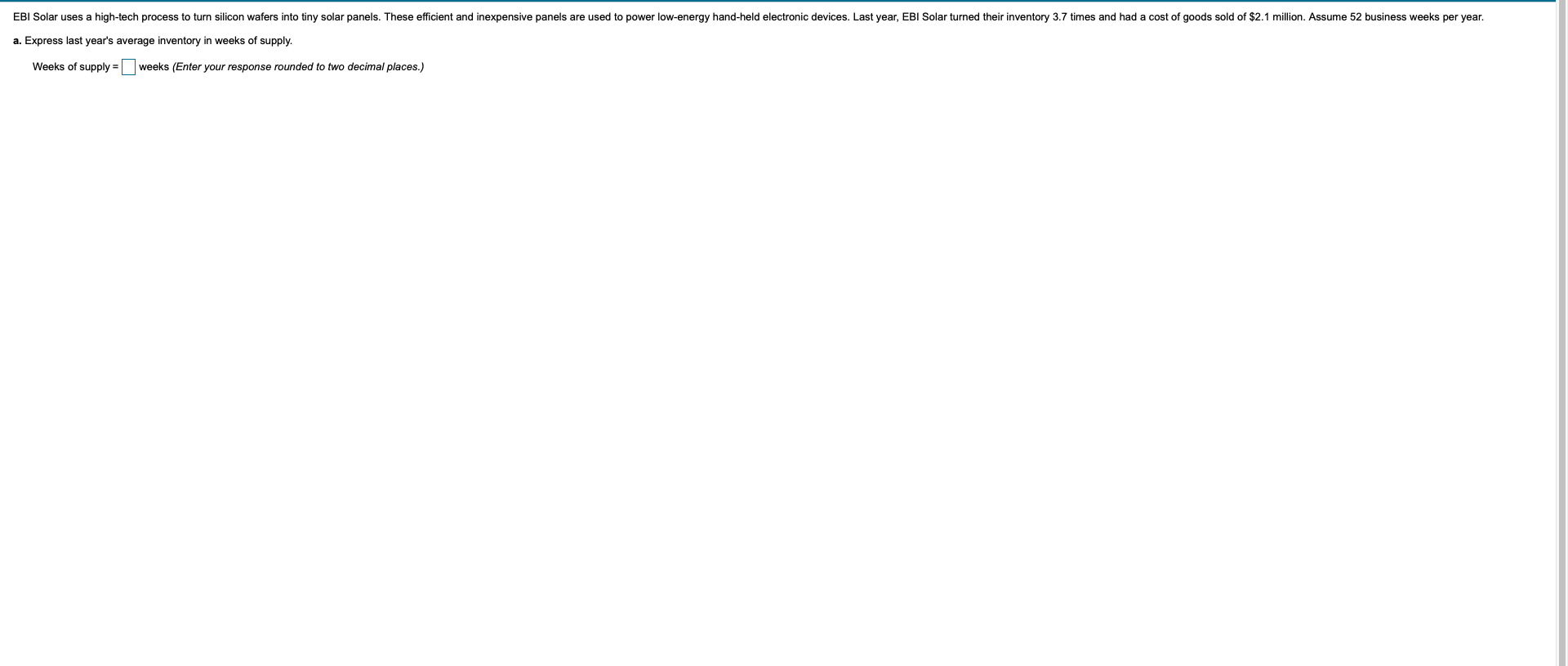 Solved EBI Solar uses a high-tech process to turn silicon | Chegg.com