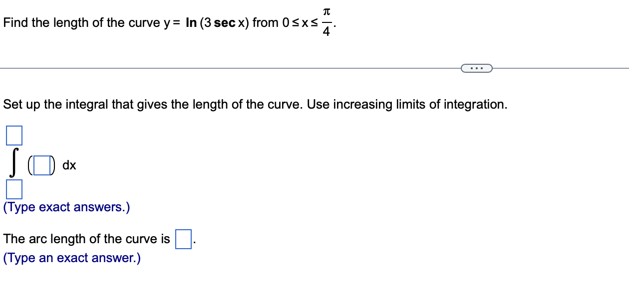 Solved Find the length of the curve y=ln(3secx) from 0≤x≤4π | Chegg.com