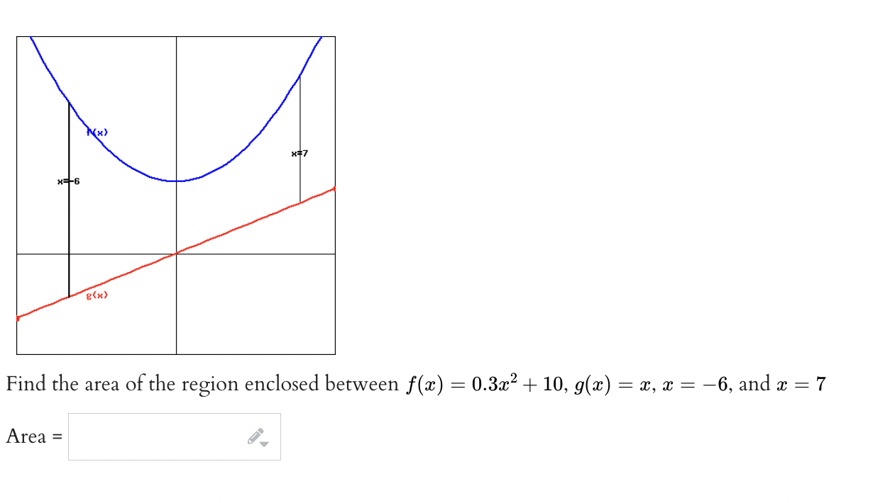 Solved Find the area of the region enclosed between | Chegg.com